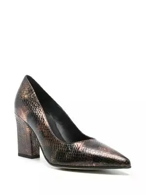 PEDRO MIRALLES Snakeskin Block Heel Pumps