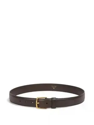 THE ROW Square Buckle Leather Belt - Black