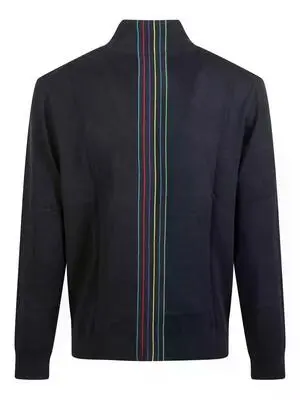 Paul Smith Striped-detail Half-zip Sweater