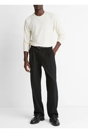 Vince Wool Double-pleat Suiting Trouser
