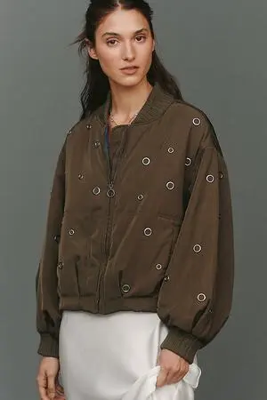 PILCRO Grommet Bomber Jacket