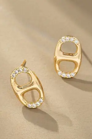 Anthropologie Crystal Bottlecap Earrings - Gold