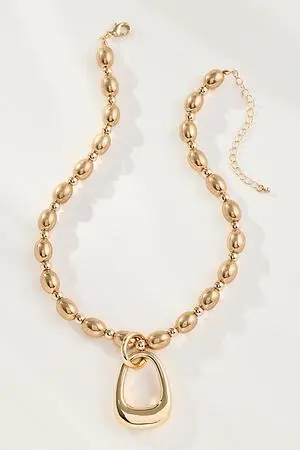 Anthropologie Chunky Pendant Necklace - Gold