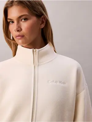 Calvin Klein Polar Fleece Zip Jacket - Antique White