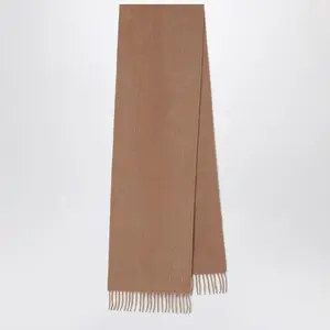 Max Mara Camel Scarf With Monogram Embroidery - Beige