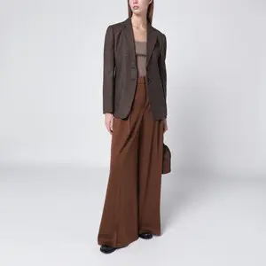 Max Mara Single-breasted Wool Tweed Jacket - Brown