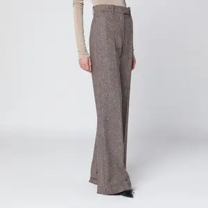 Valentino Garavani Patterned Wool Palazzo Trousers