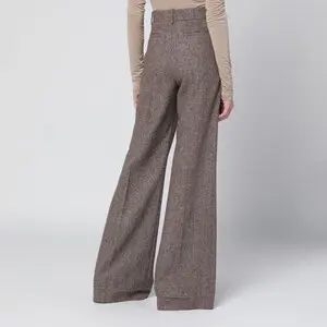Valentino Garavani Patterned Wool Palazzo Trousers