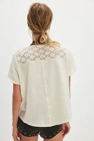 Free People We The Free Heirloom Henley - Tea