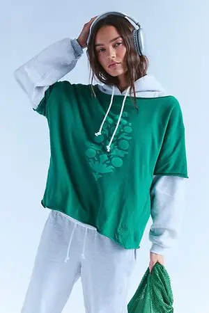 Free People Slam Dunk Logo Tee - Green Glow