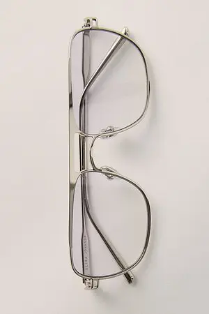 ELISA JOHNSON Jane Metal Aviator Sunglasses - Silver