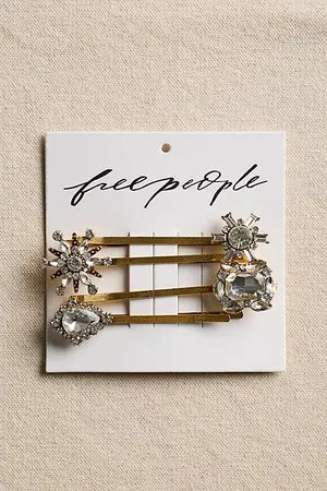 Free People Small Talk Barrette Set - Gold