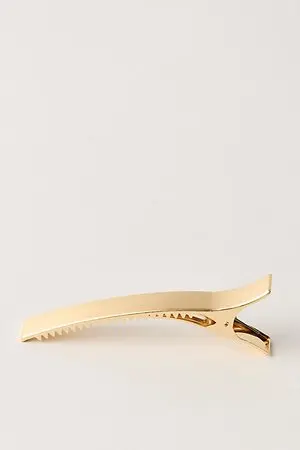Free People Oversized Flat Crocodile Claw - Gold