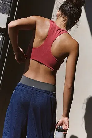 Free People Go To Smooth V-neck Bra - Washed Chili Pepper