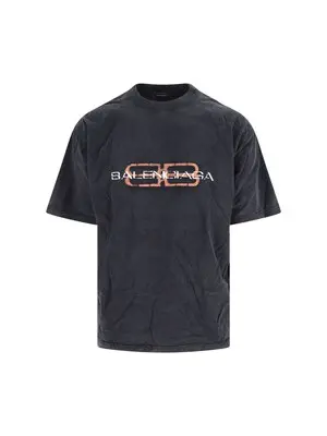 Balenciaga Bb Icon Stencil' T-shirt - Black