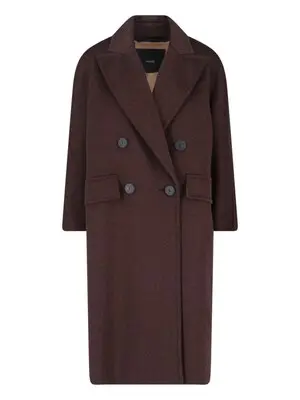 Max Mara Angus Double-breasted Coat - Brown