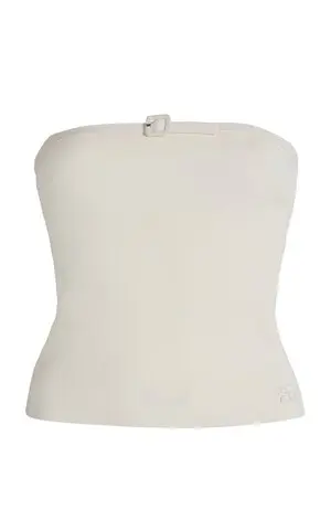 COURREGES Buckle-detailed Knit Tube Top - White
