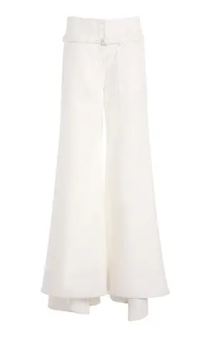 COURREGES Courrèges Belted Cotton Canvas Palazzo Pants