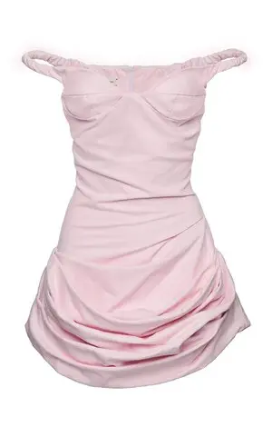 Magda Butrym Off-the-shoulder Denim Mini Dress - Light Pink