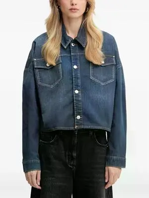 Guess Jacket With Pockets And Button Detail - Blue
