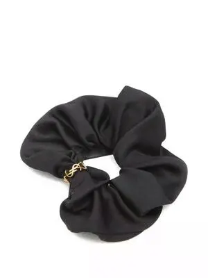 Saint Laurent Cassandre Silk Scrunchie - Black