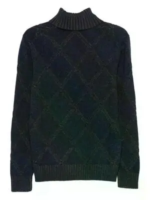 BARBA NAPOLI Argyle-check Roll-neck Jumper