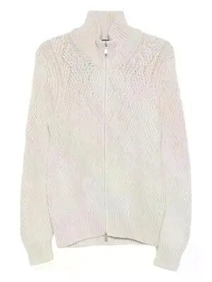 BARBA NAPOLI Cable-knit Zip-up Cardigan
