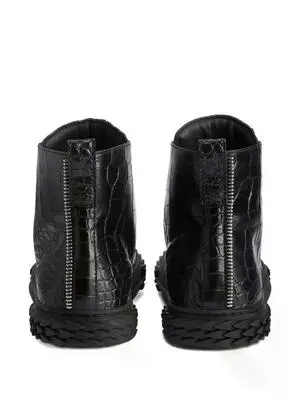 GIUSEPPE ZANOTTI Blabber Crocodile-effect High-top Sneakers - Black