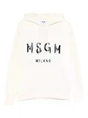 MSGM Logo-print Hoodie - White