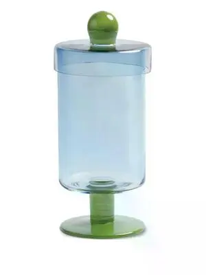 &K AMSTERDAM Duo Pedestal Jar - Blue