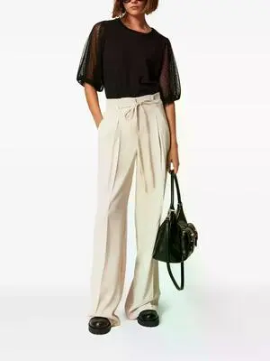 TWINSET Drawstring Wide Leg Trousers