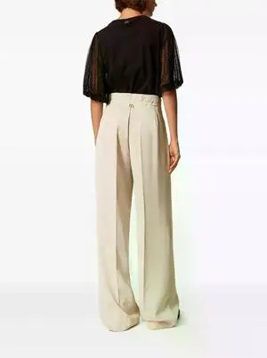 TWINSET Drawstring Wide Leg Trousers