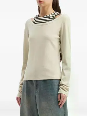 TOUT A COUP Striped Layered T-shirt