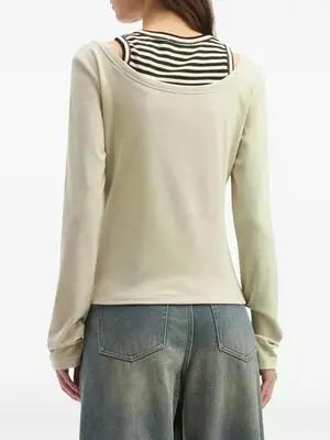 TOUT A COUP Striped Layered T-shirt