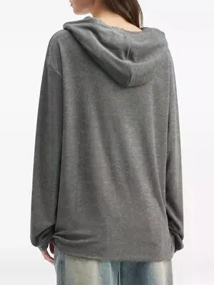 TOUT A COUP Graphic-print Slouchy Hoodie - Grey