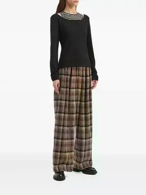 TOUT A COUP Plaid Pleated Trousers