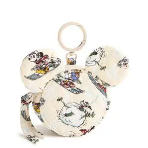 VERA BRADLEY Disney Mickey Mouse Zip Bag Charm Keychain - White
