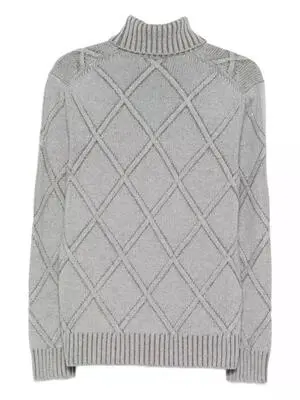 BARBA NAPOLI Argyle Knit Roll-neck Jumper