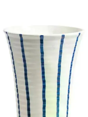&K AMSTERDAM Striped Pedestal Vase - White