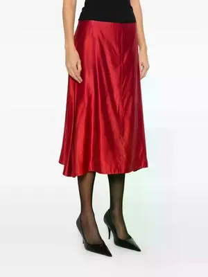 Khaite Satin Midi Skirt