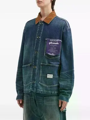 AFTERMATHS Corduroy-collar Denim Trucker Jacket