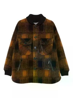 AND WANDER Plaid Button-up Jacket