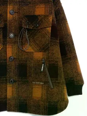AND WANDER Plaid Button-up Jacket
