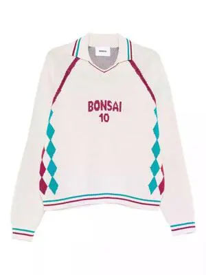 BONSAI Diamond-pattern Polo Jumper