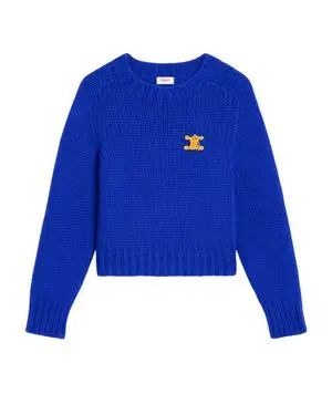 Celine Crewneck Sweater In Cashmere And Silk - Navy