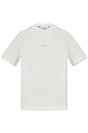 Stone Island T-shirt With Logo - Cream