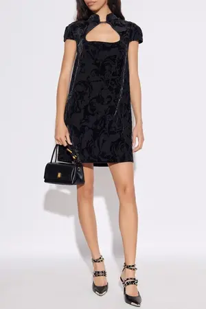 Versace Velvet Pattern Mini Dress