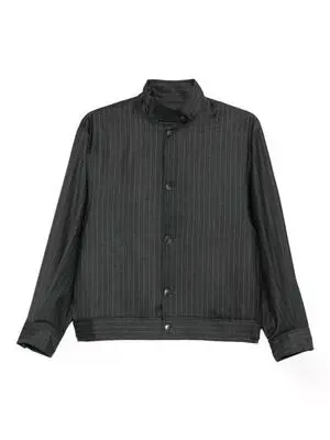 AYA MUSE Pinstriped Bomber Jacket