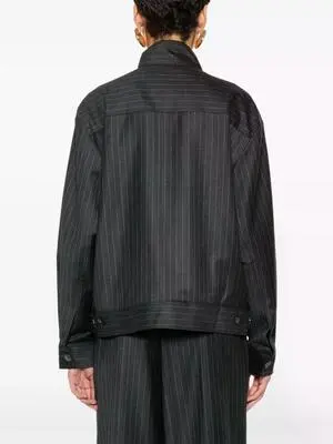 AYA MUSE Pinstriped Bomber Jacket