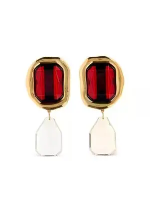 Givenchy Sculptural Crystal Clip-on Earrings - Gold
